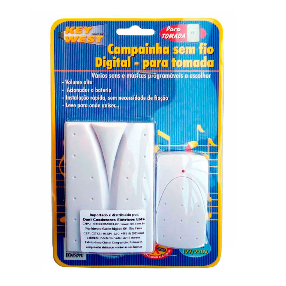 Campainha Sem Fio Bivolt DNI 6387 Key West – Multicasa